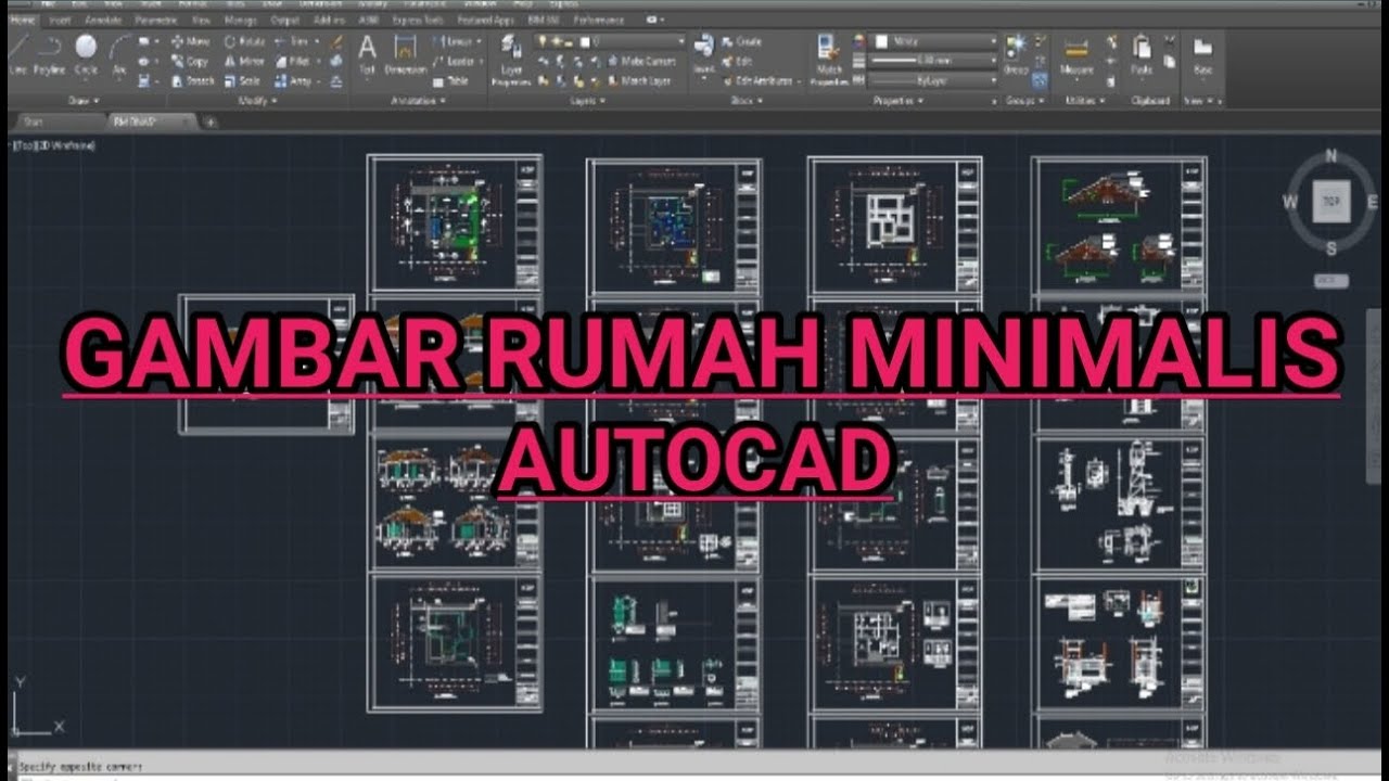 GAMBAR RUMAH MINIMALIS AUTOCAD - YouTube