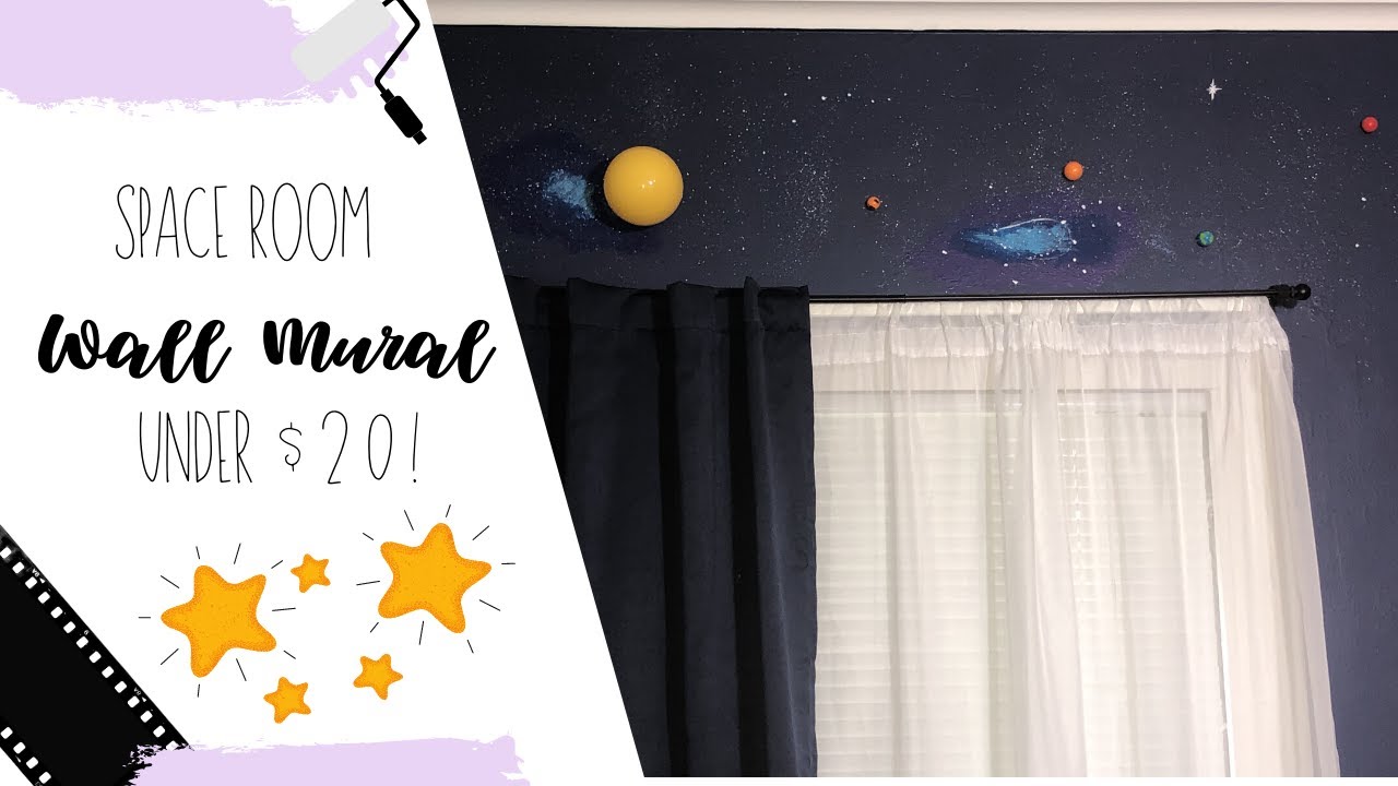 DIY Space Themed Wall Mural - YouTube