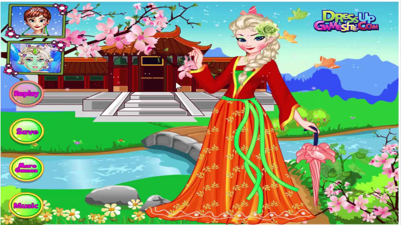 Frozen games Elsa Queen with Chinese Princess Style - YouTube