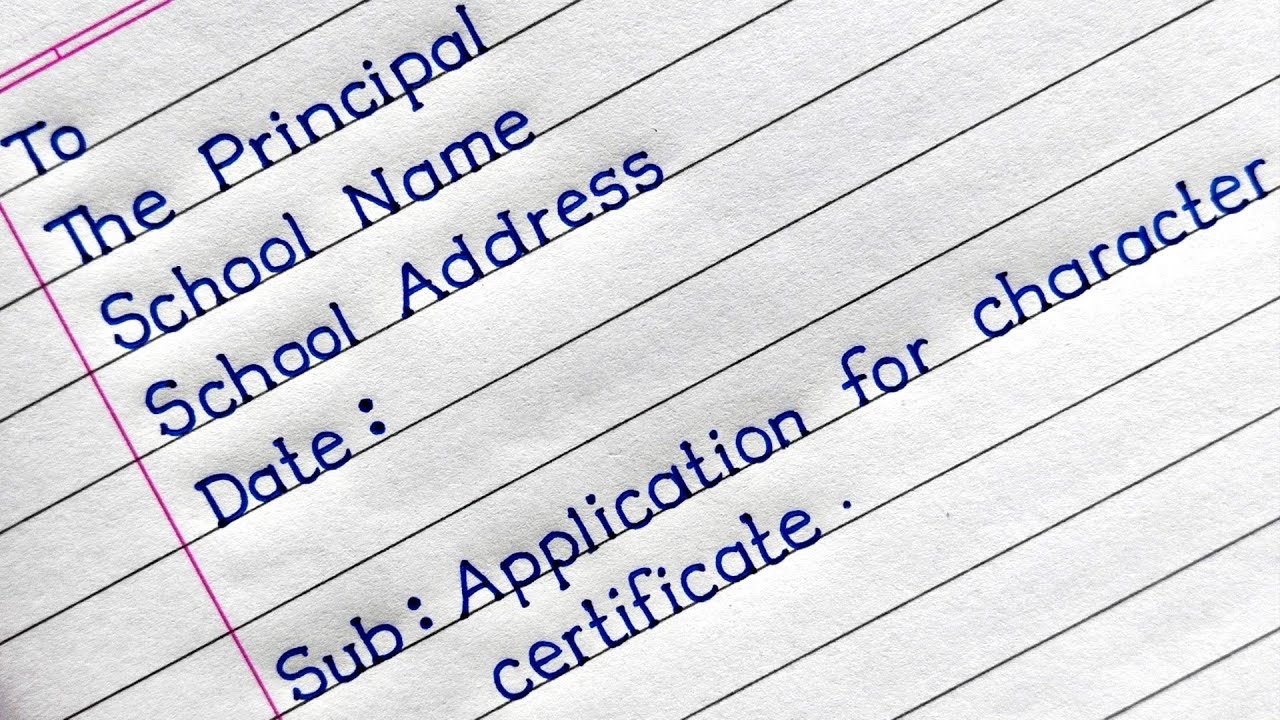 Application For Character Certificate In English | Character Certificate Application In English ...