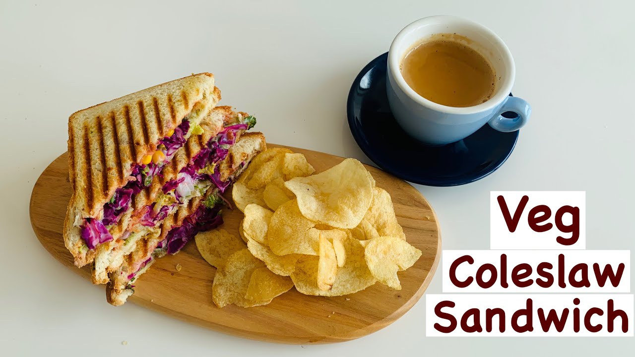 Red Cabbage Coleslaw Sandwich Indian Style | 10 Minute Breakfast recipe ...
