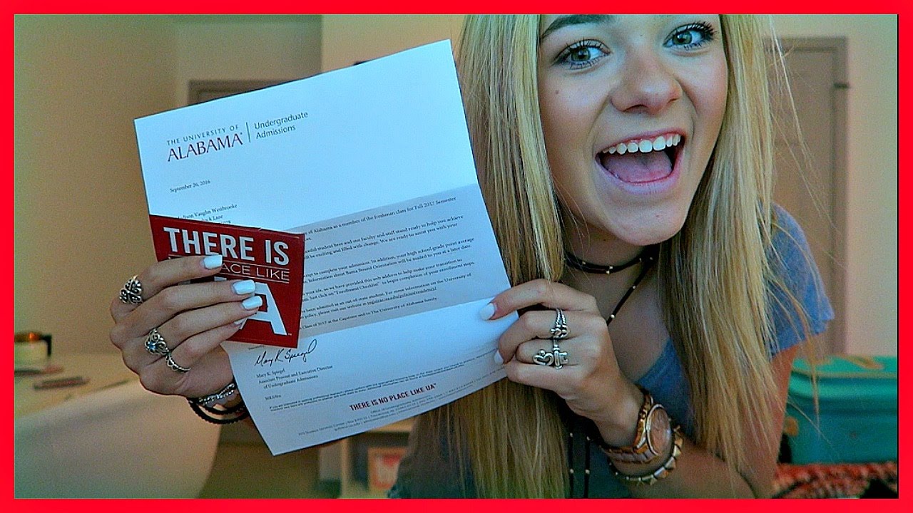 I GOT ACCEPTED TO THE UNIVERSITY OF ALABAMA - YouTube