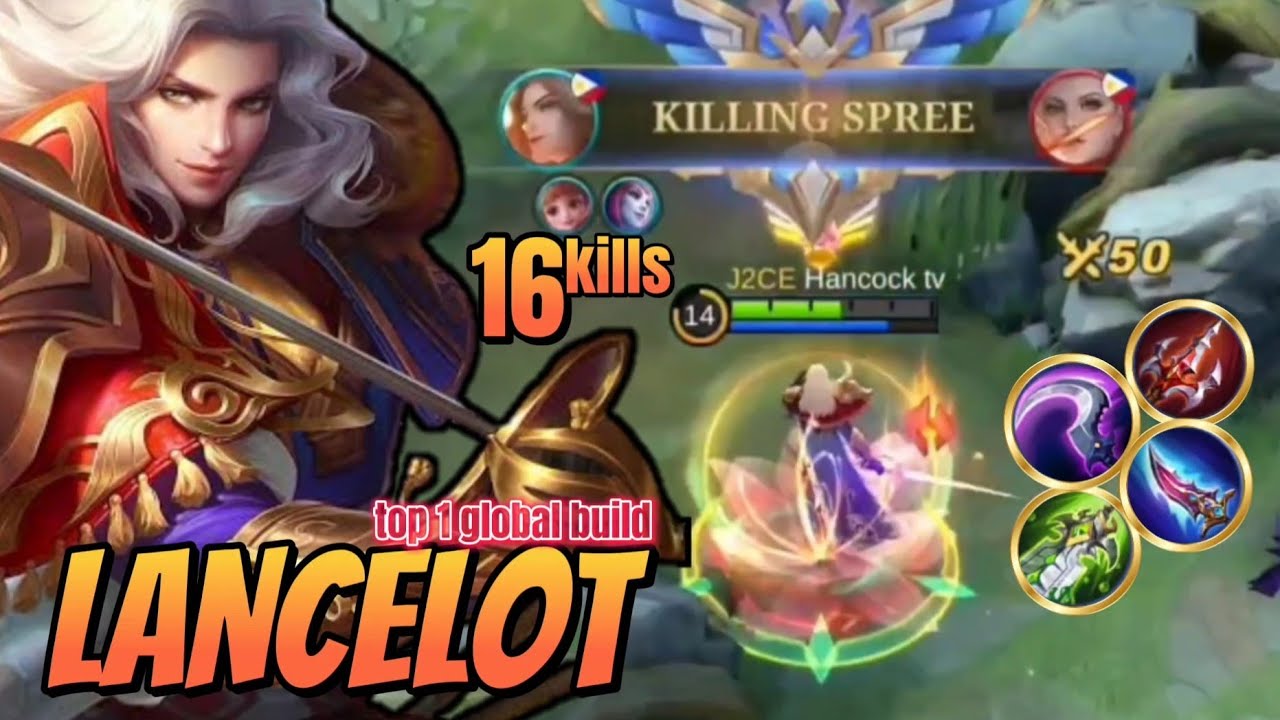 16KILLS!!!Use Pro Player Build New Lancelot Best Item and Emblem | top ...
