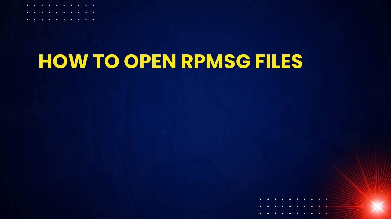 How to Open RPMSG Files - YouTube