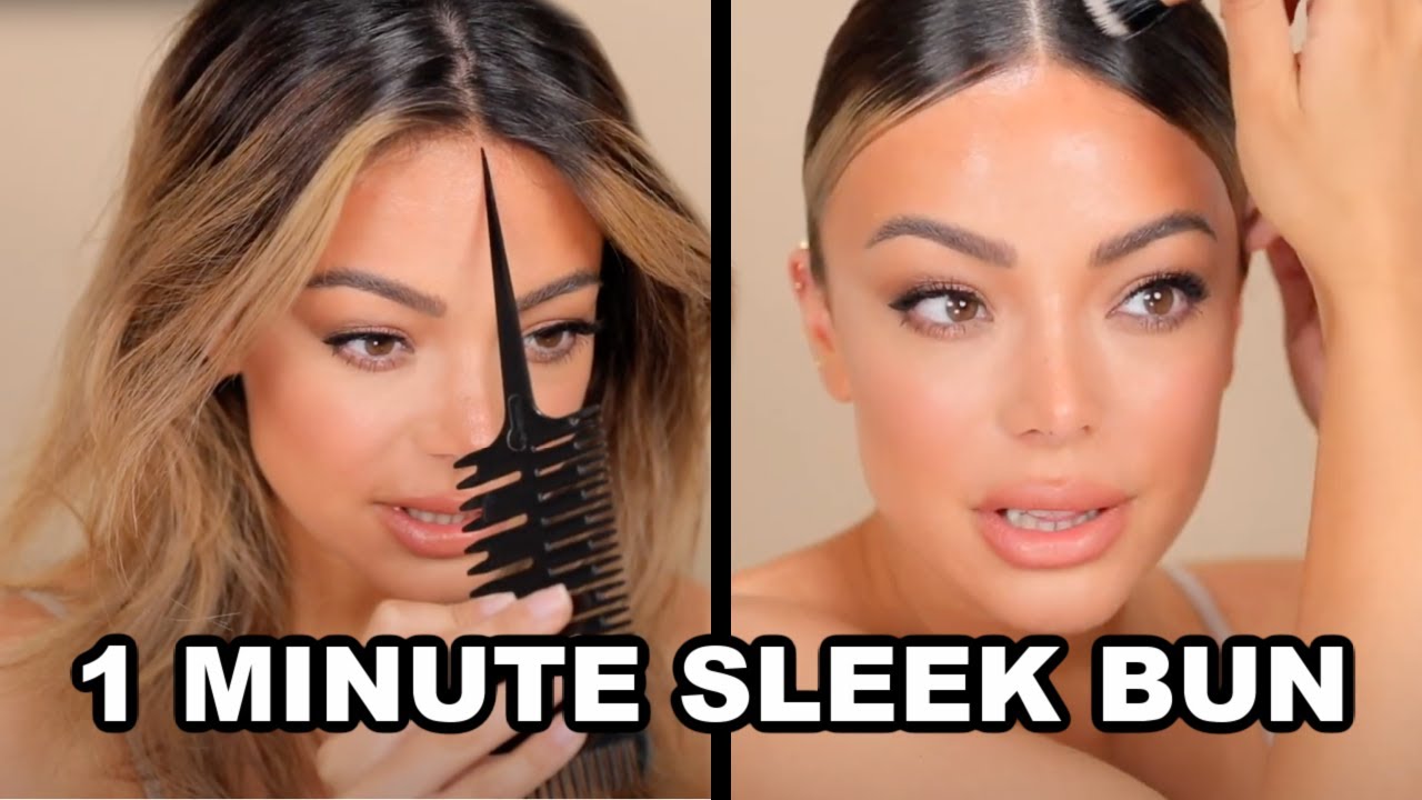 HOW TO: ONE MINUTE SLEEK SHINY BUN TUTORIAL - POSTPONE YOUR HAIR WASH ...