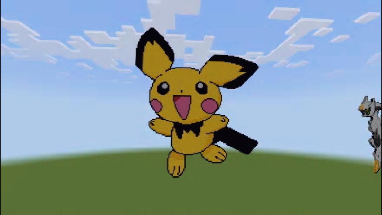 Pichu Pixel Art Made In Minecraft 8 X Speed Youtube