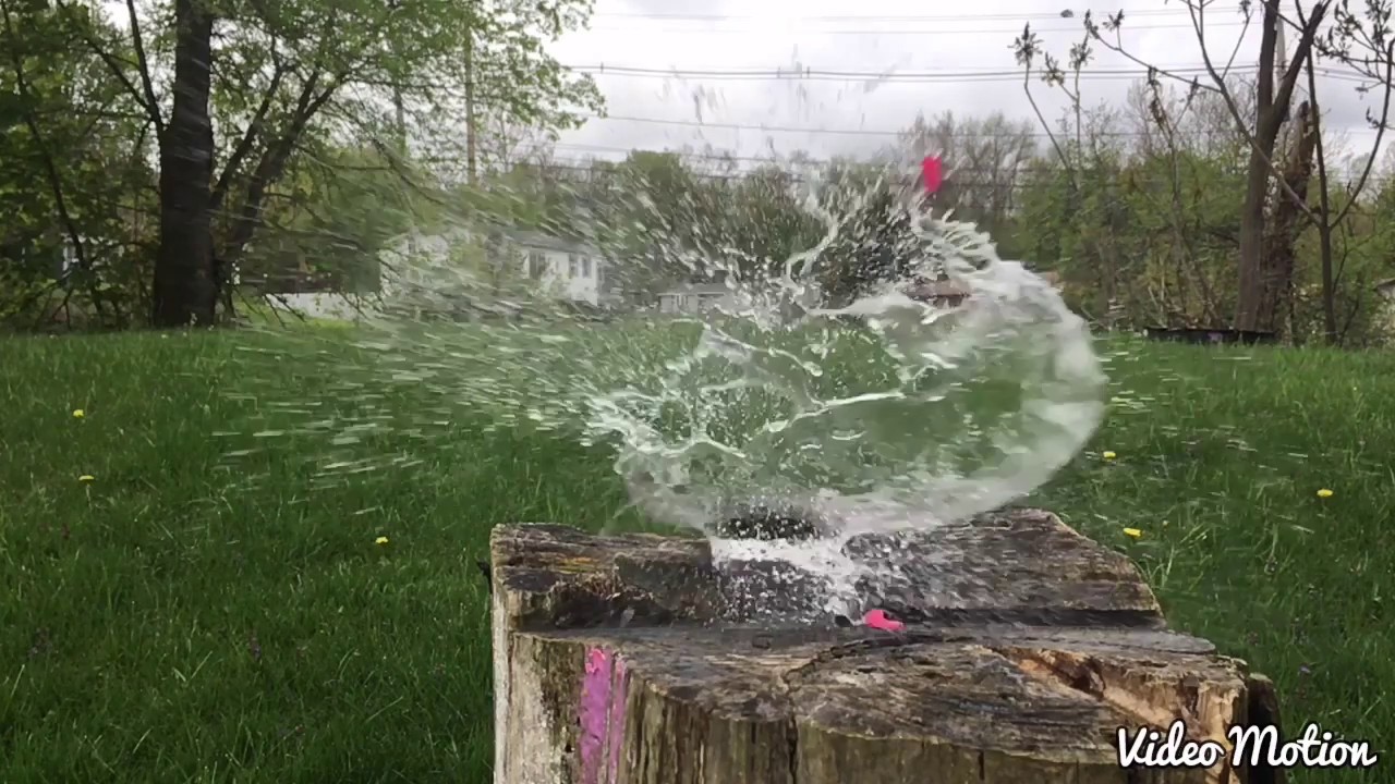 Water balloon slo mo fun - YouTube