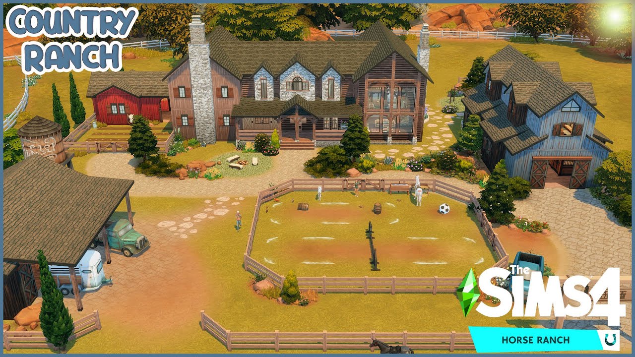 Large Country Ranch | The Sims 4 Horse Ranch | House Build - YouTube