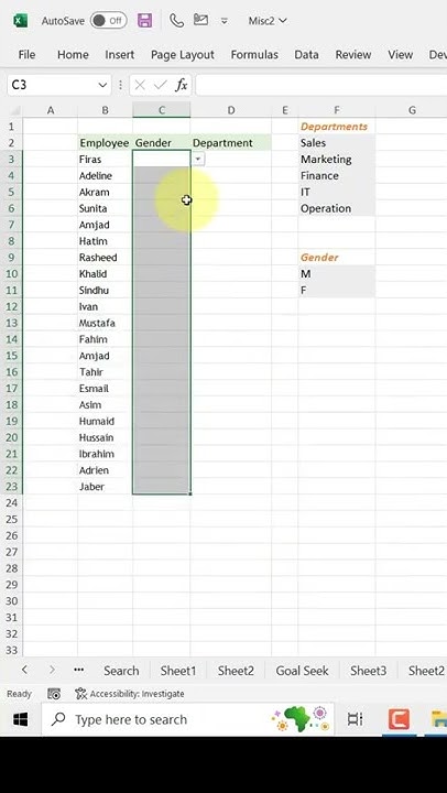 How to create Static Dropdown list | Data Validation - YouTube