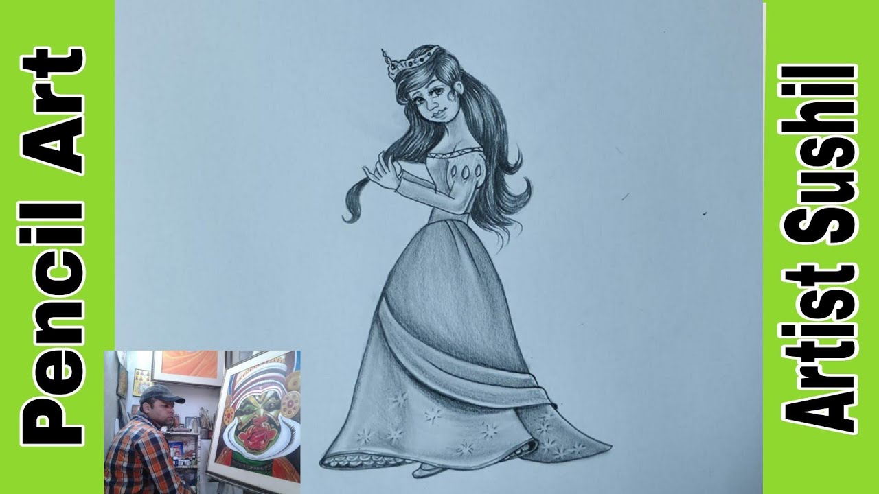 Cartoon Drawing /How To Draw princess (Cartoon )/Pencil Drawing /Easy ...