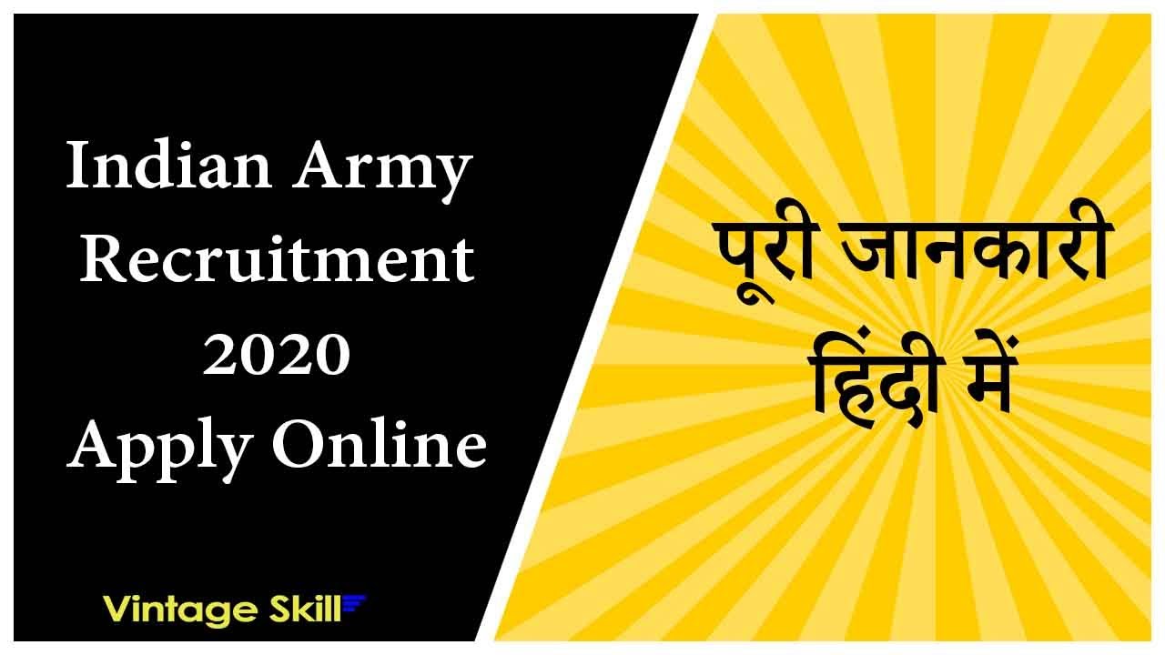 Indian Army Govt Jobs Recruitment 2020 Apply Online | Application Form ...