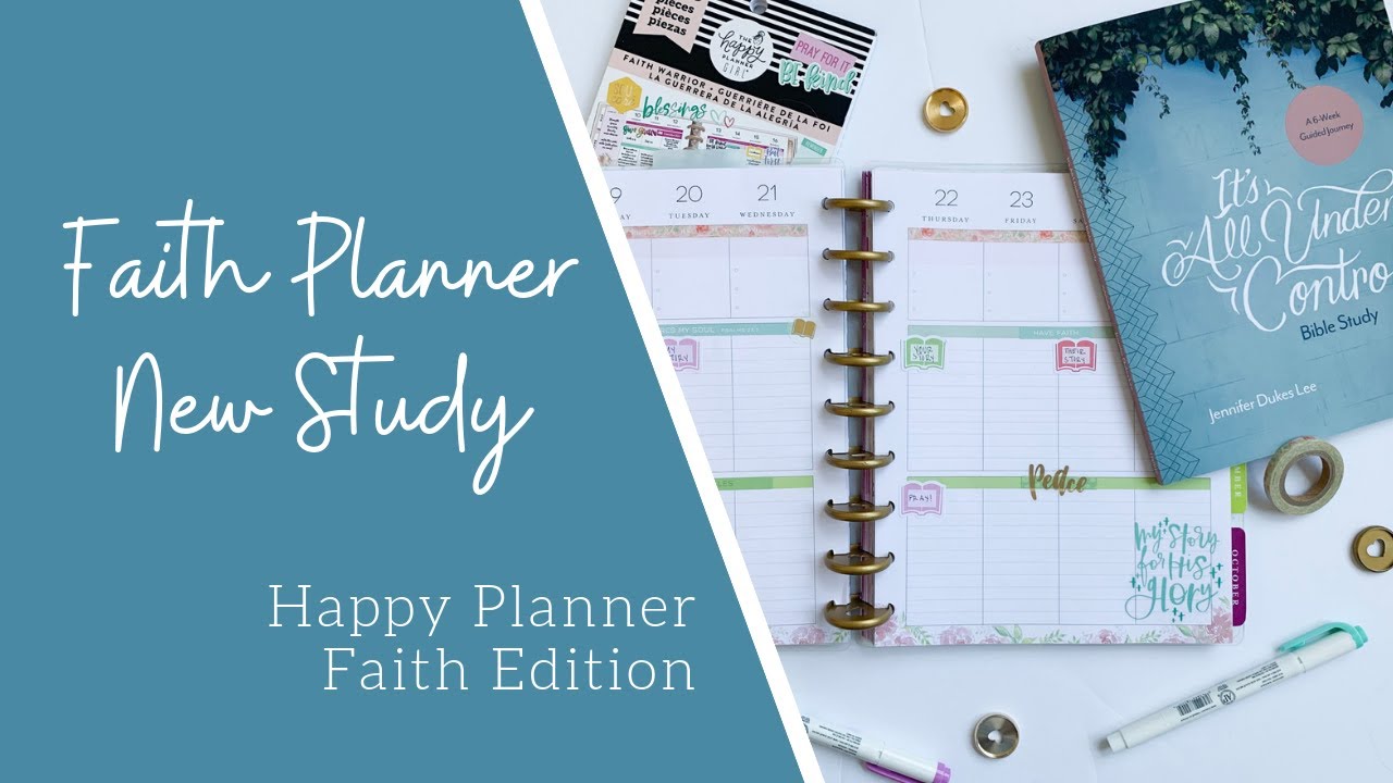 My New Bible Study Set Up // Happy Planner Faith Planner - YouTube