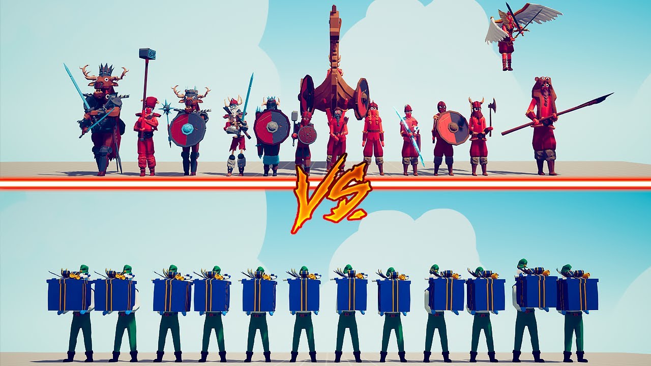 MEGA VIKING TEAM vs PRESENT ELF TEAM - Totally Accurate Battle ...