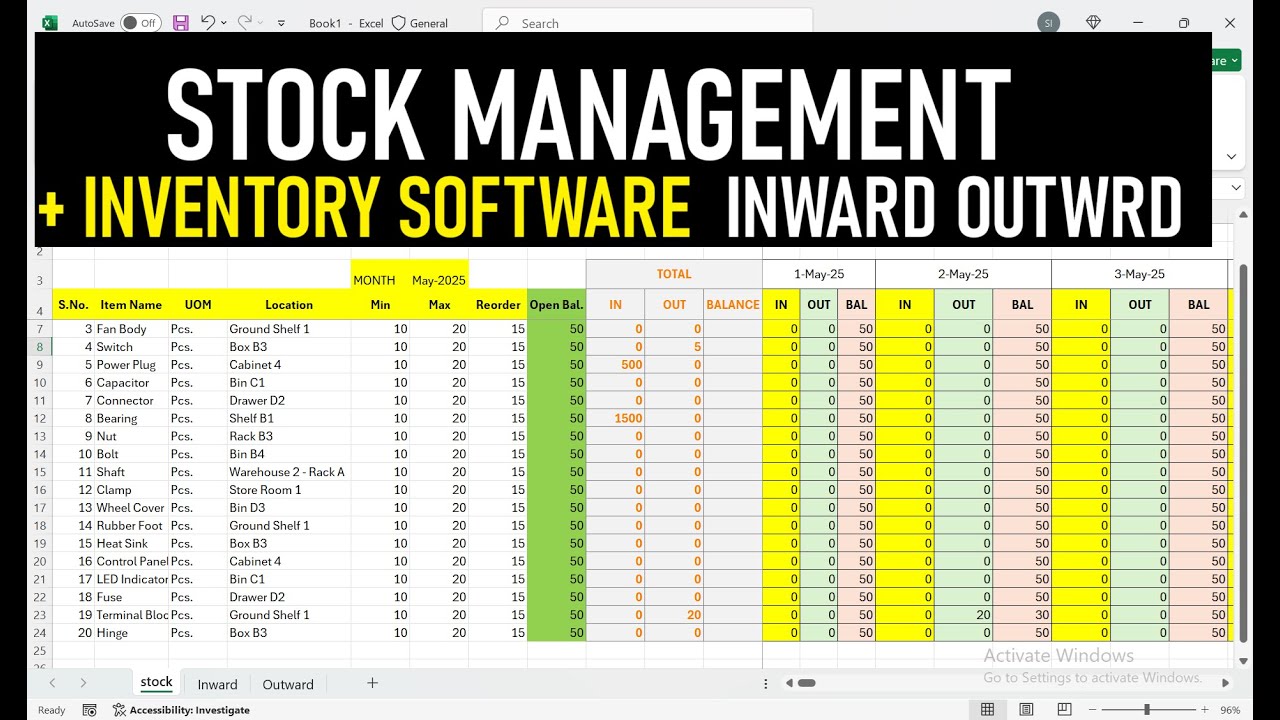 How to make Stock Management System in Excel | Stock Tracker Inventory ...