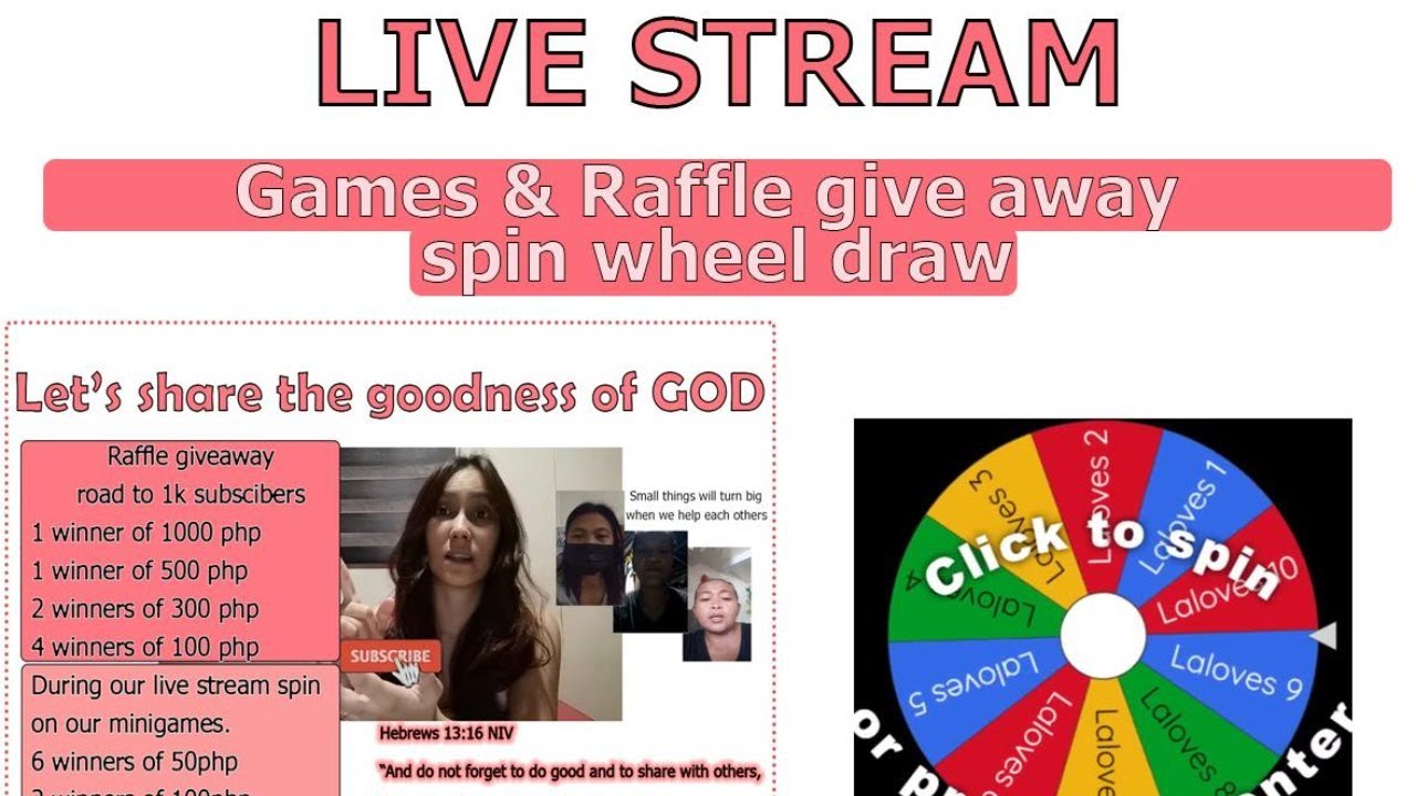 Raffle Giveaway road to 1k Draw & Mini Games! - YouTube