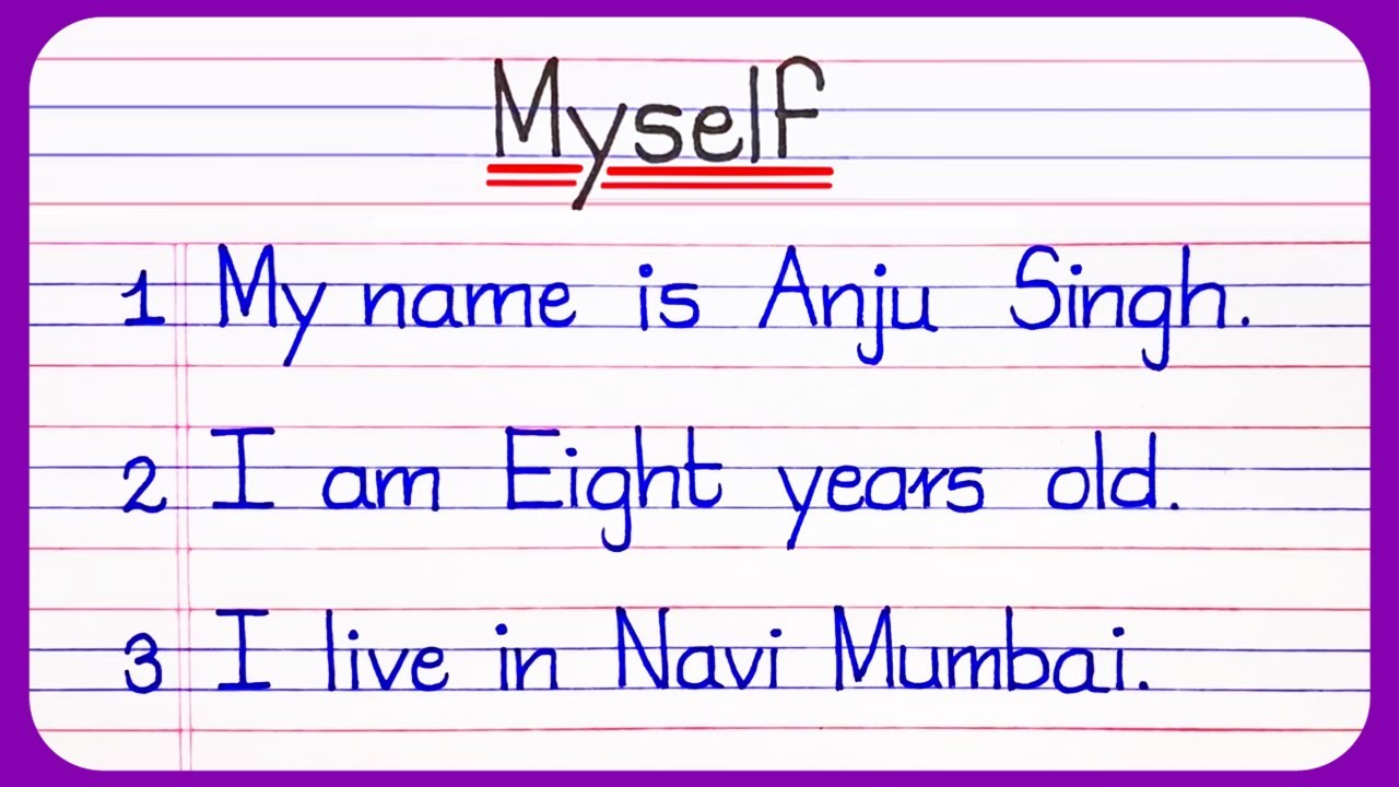 Myself Essay In English | 10 Line On Myself | Myself | Myself ...