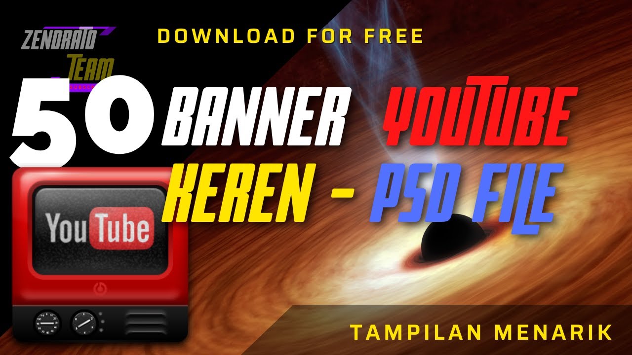 50 Banner Youtube Keren Download For Free PSD File | zendrato TEAM ...