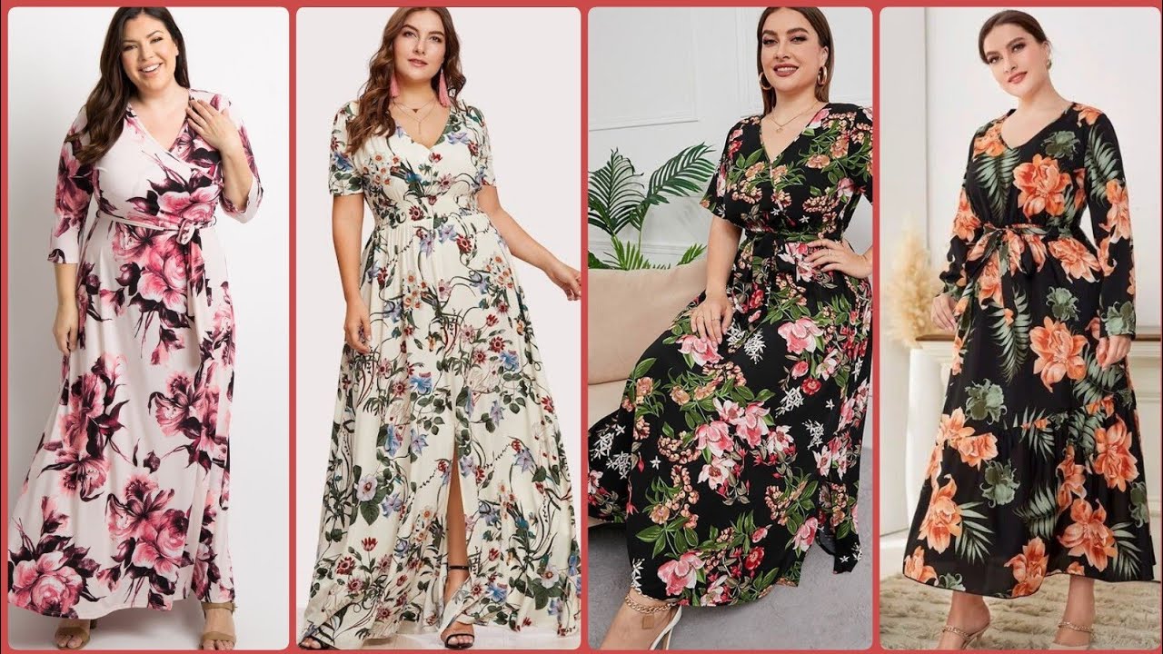 Top Trendy & Stylish Plus Size Floral Long Frocks Designs Ideas 2022 ...