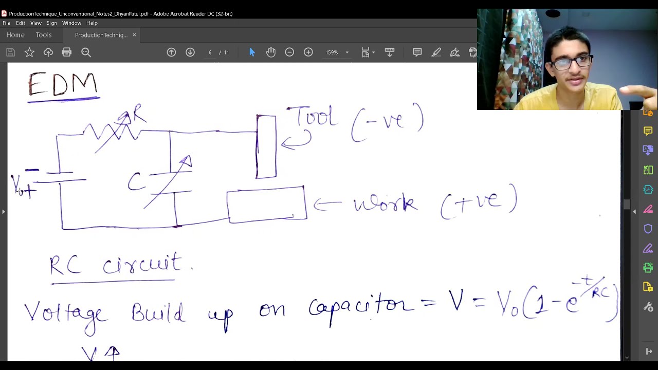 EDM Process Electrical Connection, RC Circuit, Discharge Voltage, Max ...