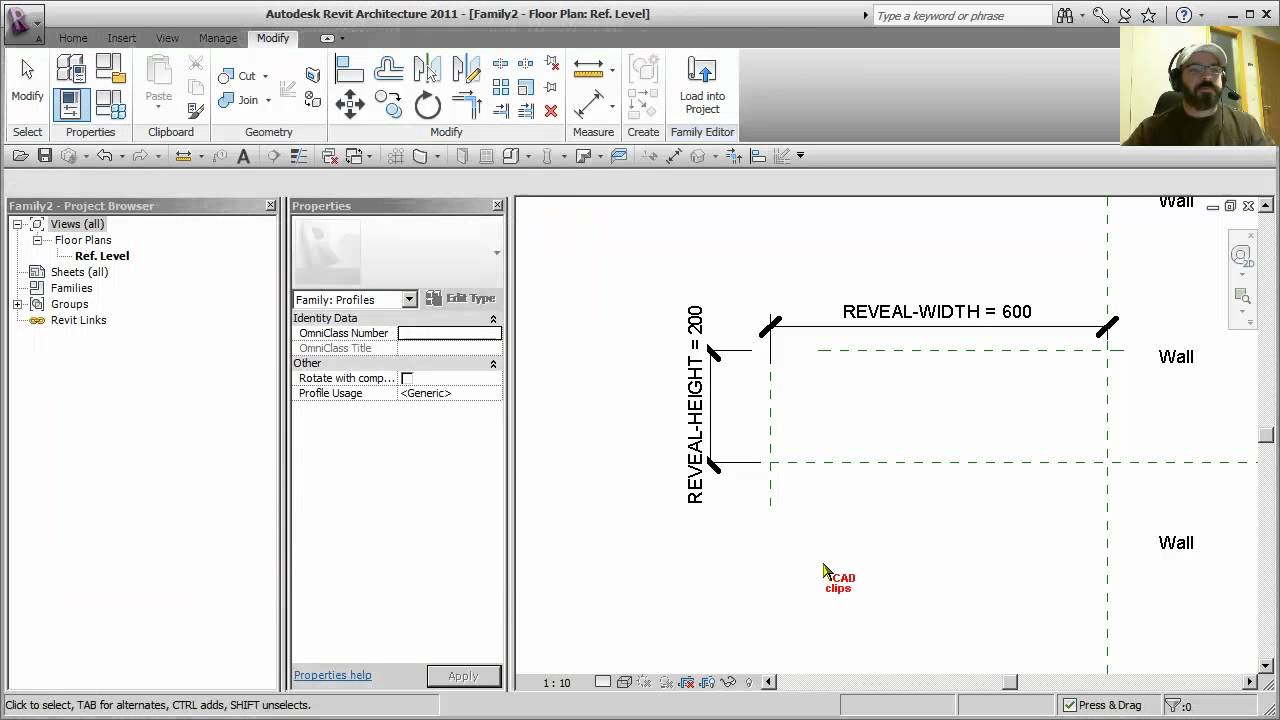 REVIT Planter Wall 03 Create Reveal Profile and Add to Wall Structure ...