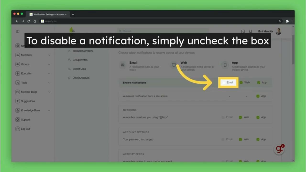 Customizing Notification Preference | Property.inc - YouTube