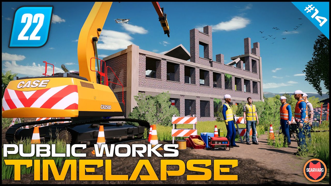 🚧 Demolition - Destroying An Old Building Using Case CX250D ⭐ FS22 City ...