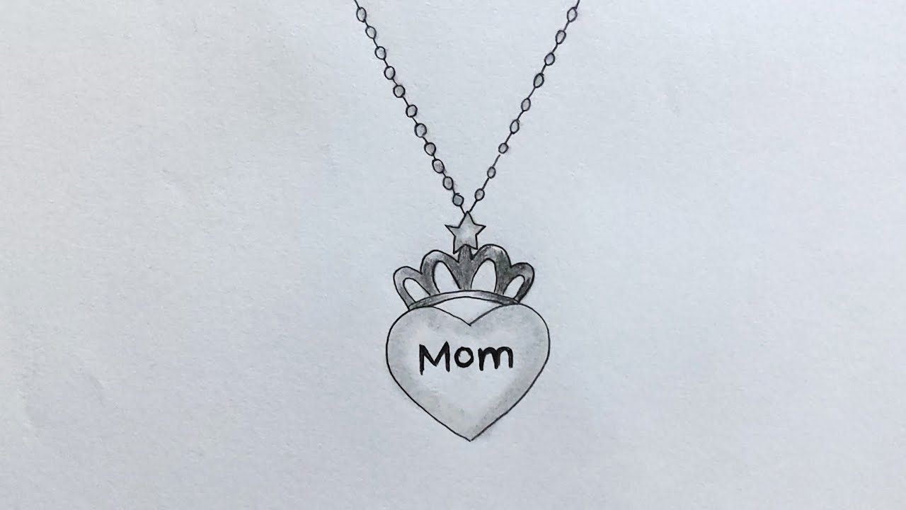 Mom locket Drawing- pencil drawing for beginners | easy drawing ideas ...