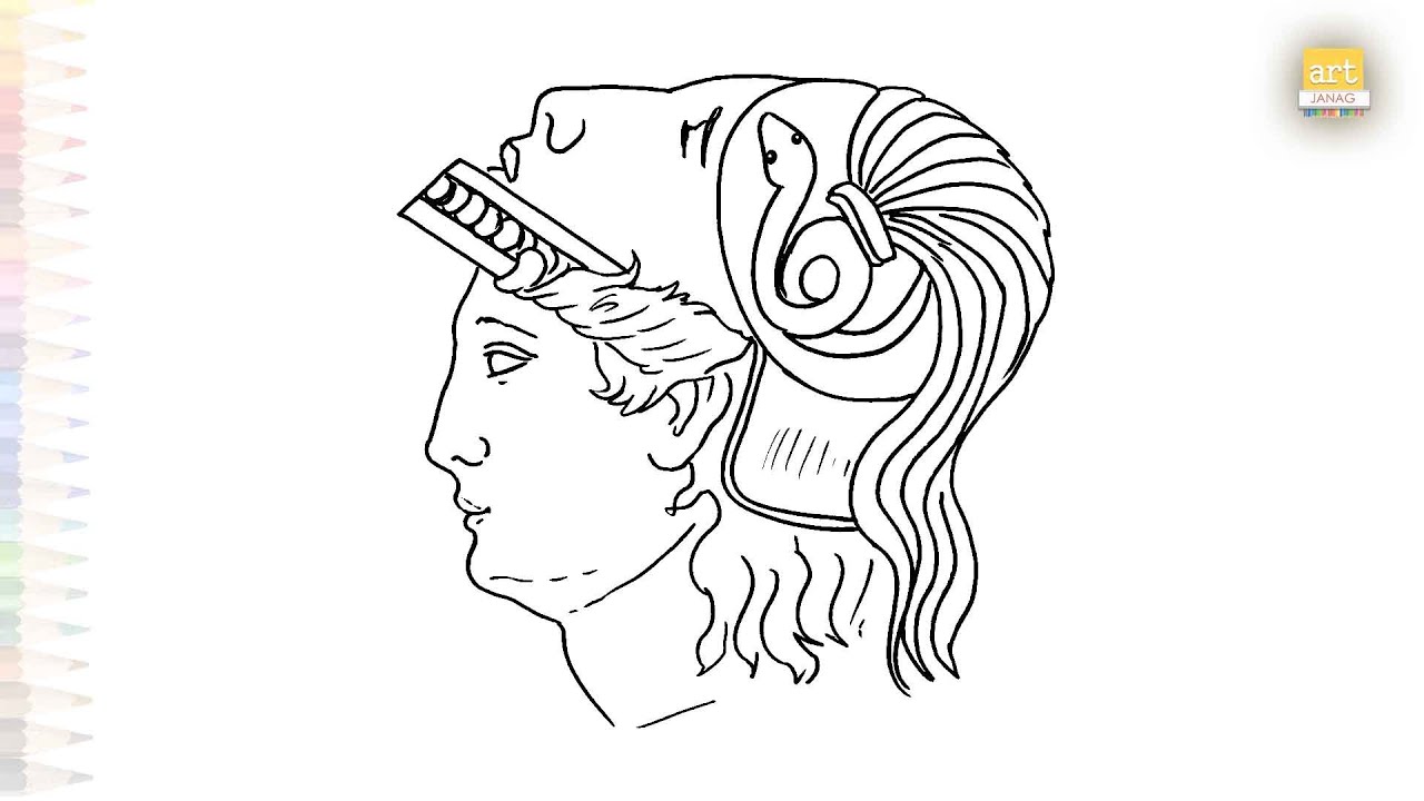 Minerva Roman goddess drawing easy | Outline sketches | How to draw ...