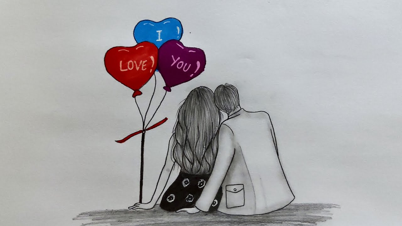 How to draw a cute couple -Pencil sketch || Drawing easy for beginner ...