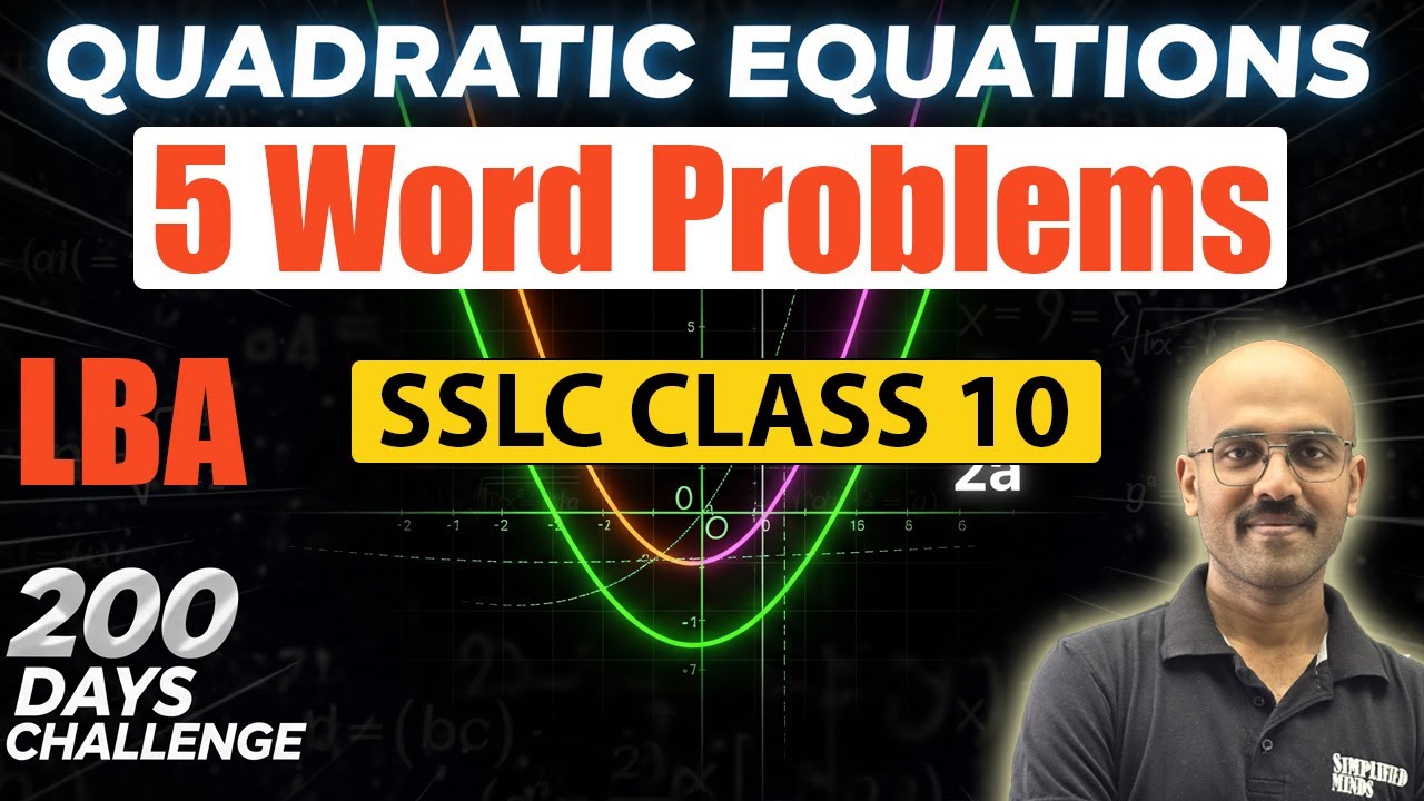 Quadratic Equations World Problem | Class 10 SSLC Maths🔥| 200-Day ...