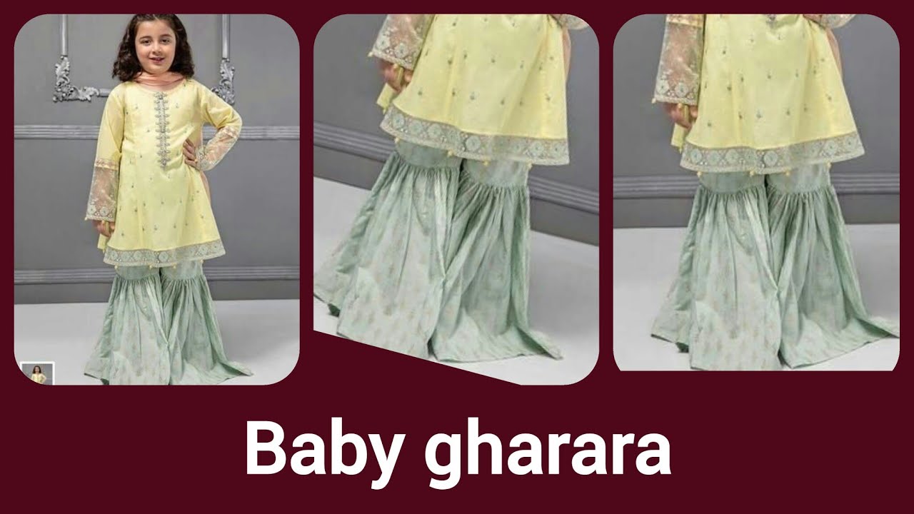 8 Years Baby Gharara cutting tutorial - YouTube