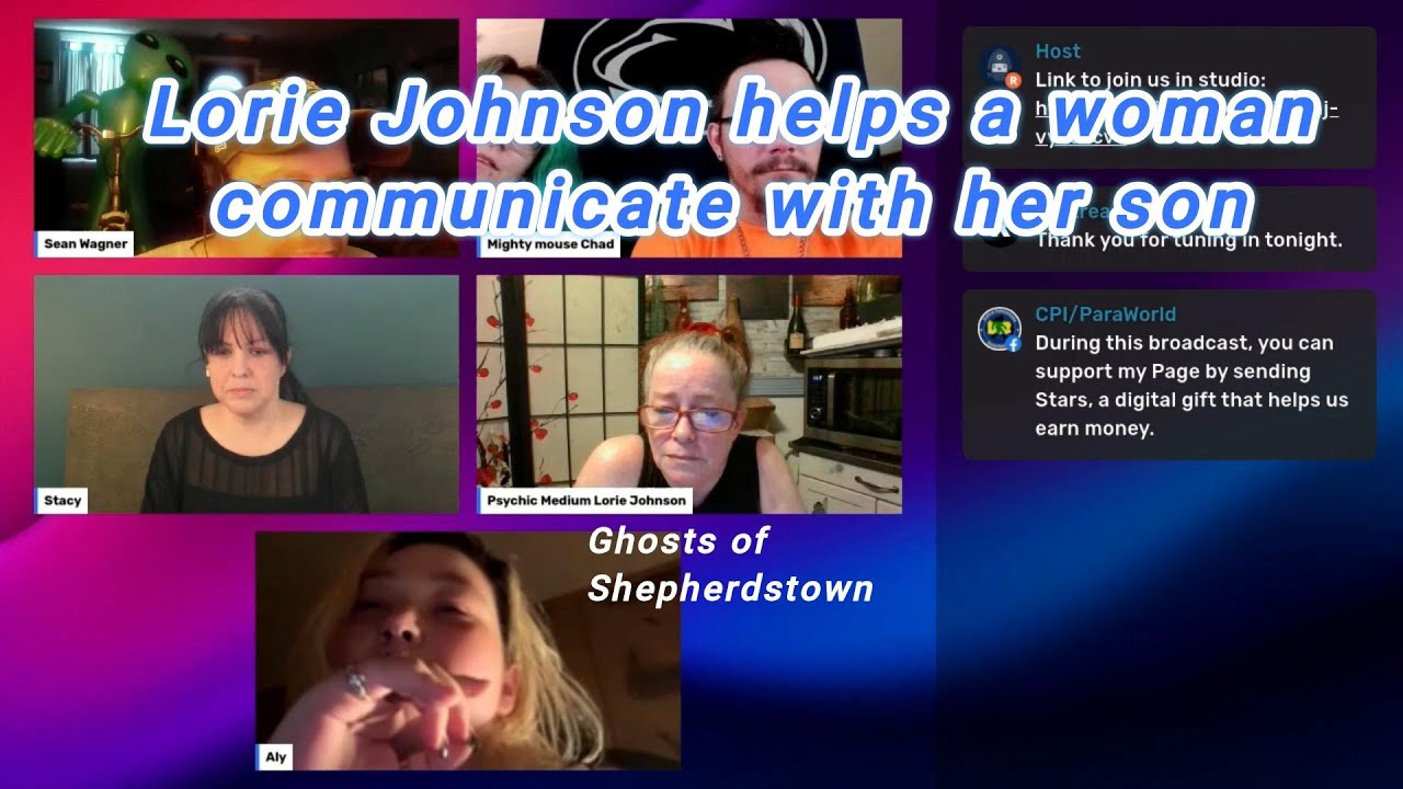 Lorie Johnson of Ghosts of Shepherdstown helps a woman communicate with ...