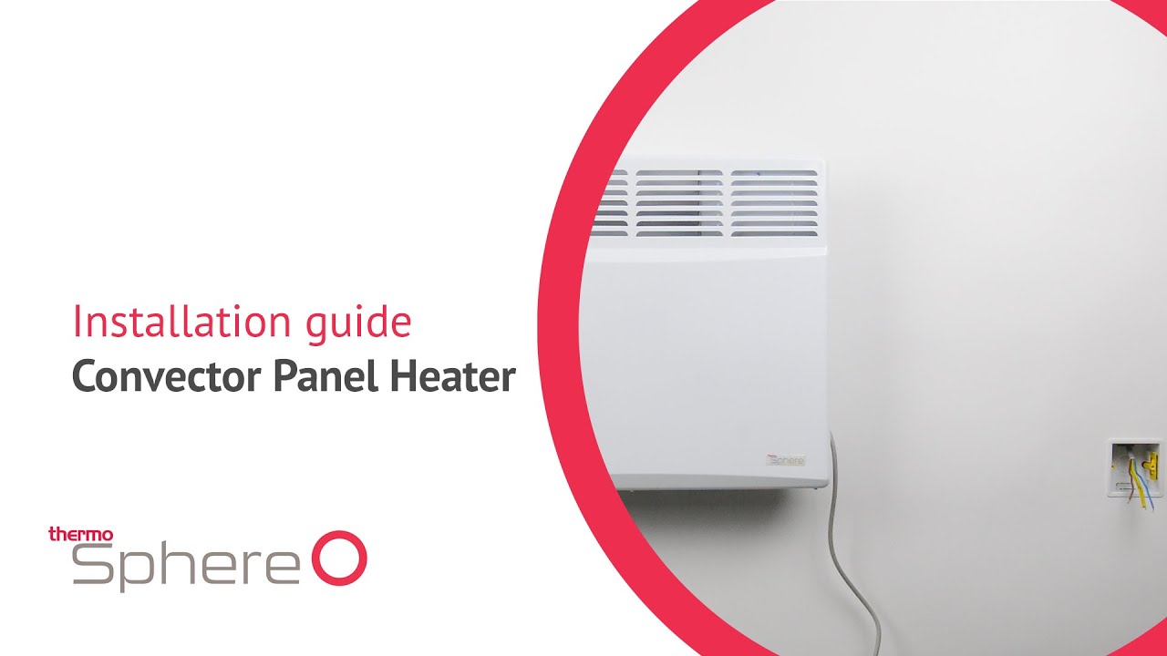 Electric convector panel heater installation - YouTube