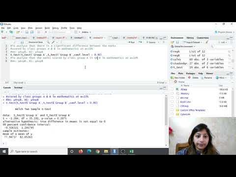 two sample t test using R studio - YouTube