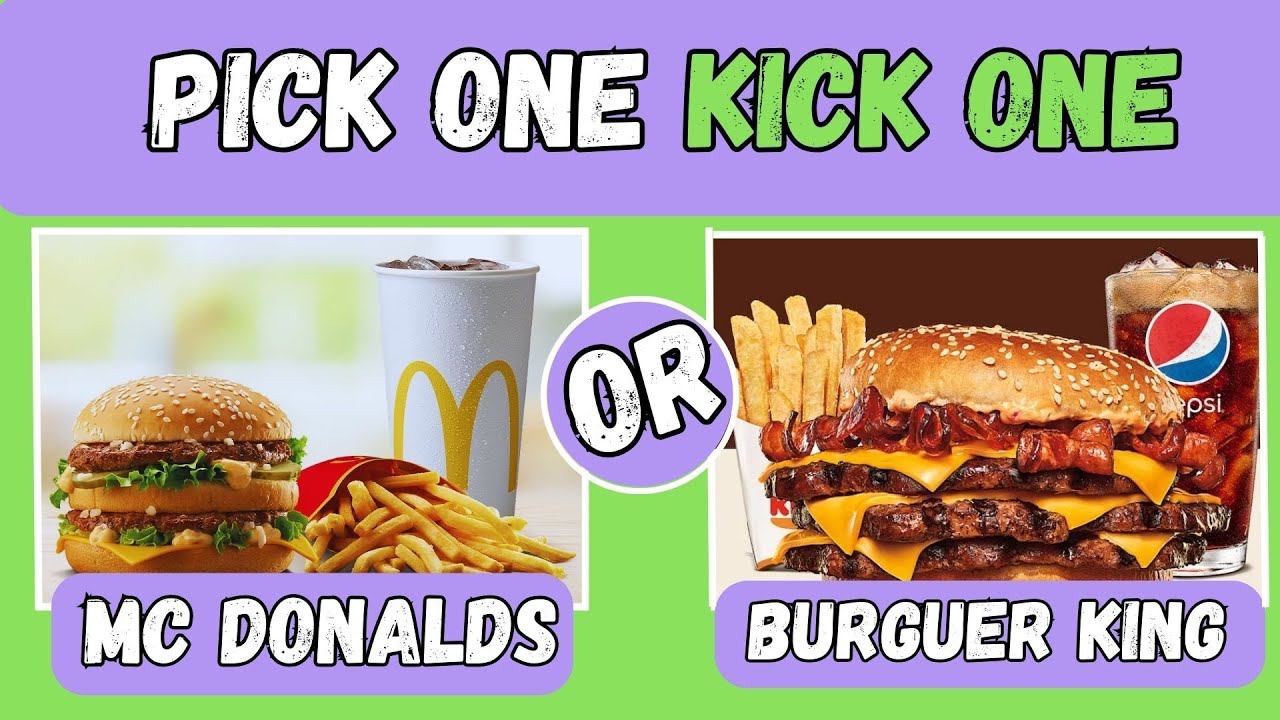 PICK ONE, KICK ONE-FAST FOOD ! 🍔🍟🍕 - YouTube