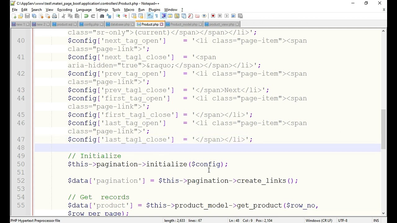 pagination bootstrap codeigniter v3 - YouTube