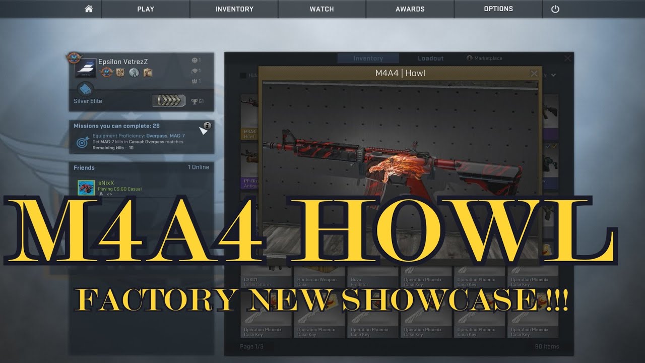 CS:GO: M4A4 HOWL FACTORY NEW GAMEPLAY !!! [1080p60] - YouTube