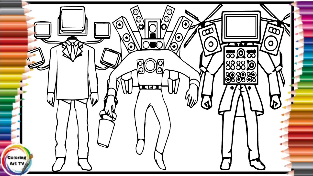 Skibidi Toilet New coloring pages / How to Color New Titan TV MAN ...