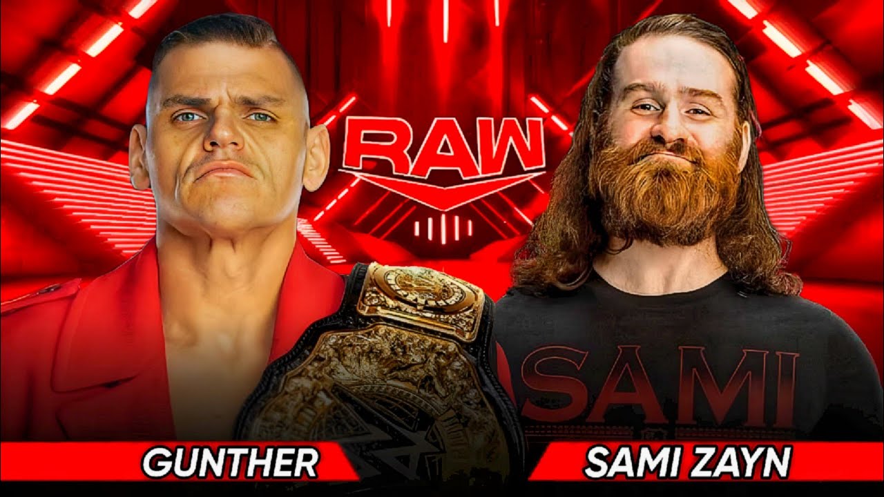 WWE Raw - Gunther vs Sami Zayn World Heavyweight Championship Full ...