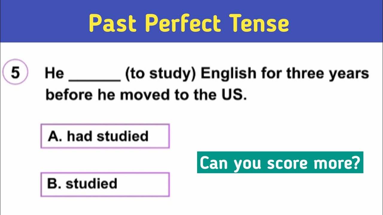 Past Perfect Tense Quiz l English Grammar Quiz l Quiz Board - YouTube