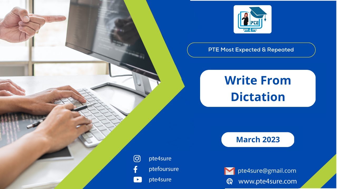 PTE Write From Dictation| PTE WFD March 2023| PTE Write from Dictation ...