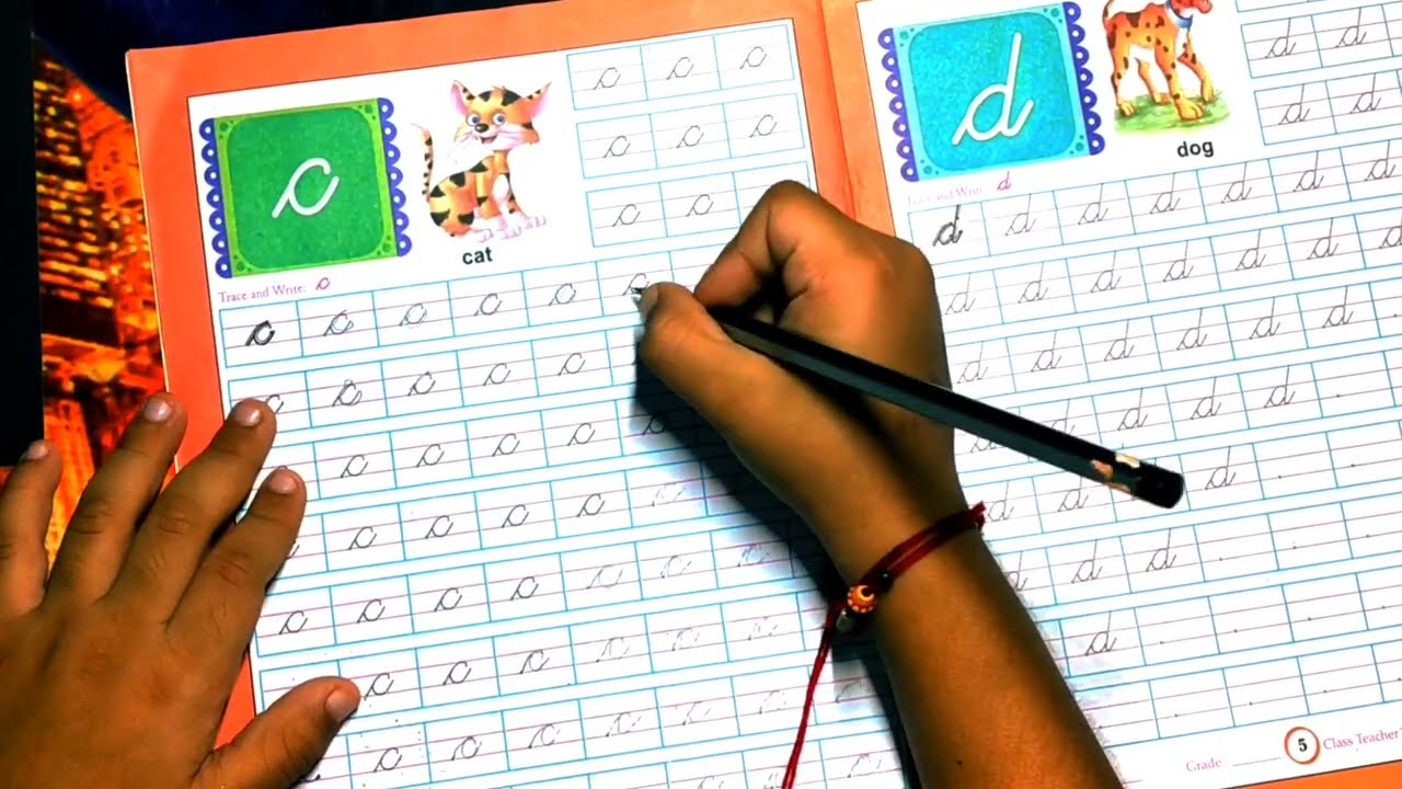 C for Cat Cursive Small Writing For Beginners # 3 | a to z | Reyansh ...