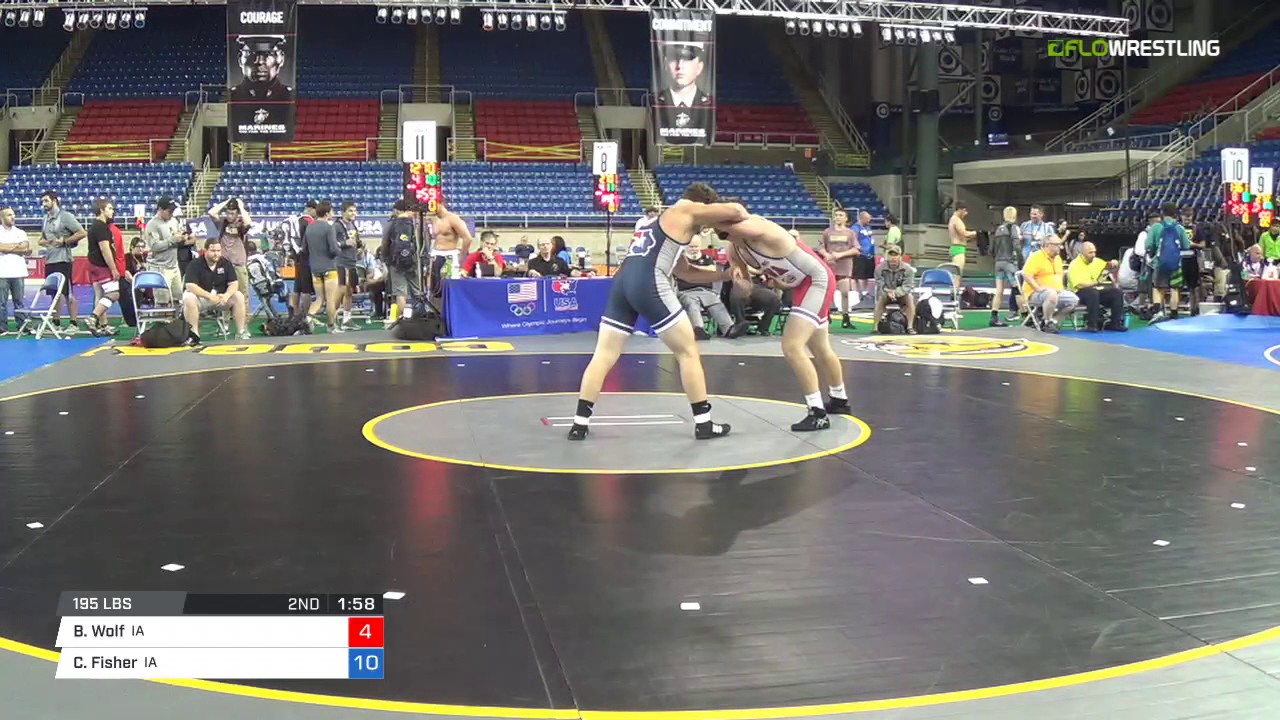 Cadet GR 195 Round of 16 - Brayden Wolf (IA) vs. Cody Fisher (IA) - YouTube