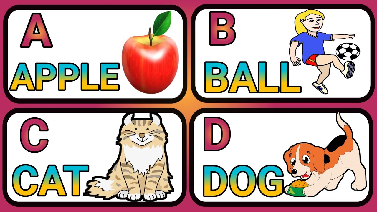 Learn abc 123, alphabet for kids, abcd, a for apple b for ball, kids ...