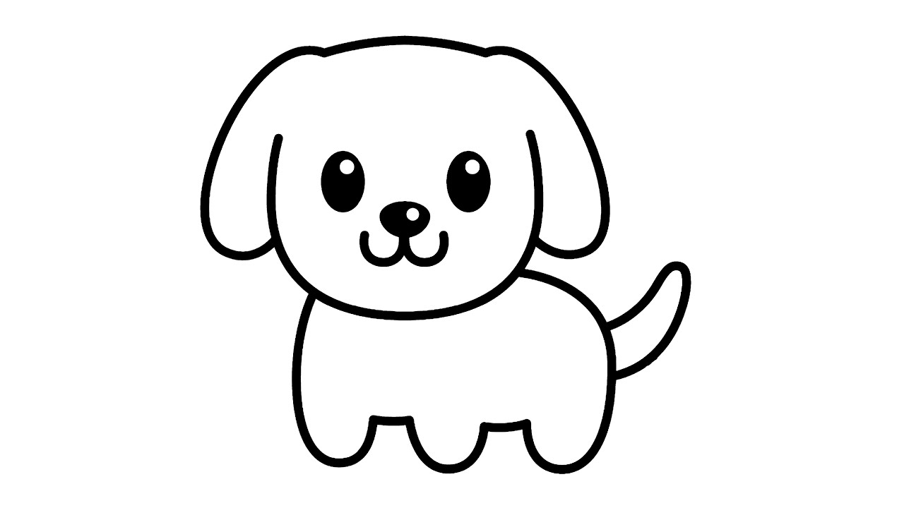 How to draw a Dog | How to draw a Cute Dog Step by Step | Pleasant ...