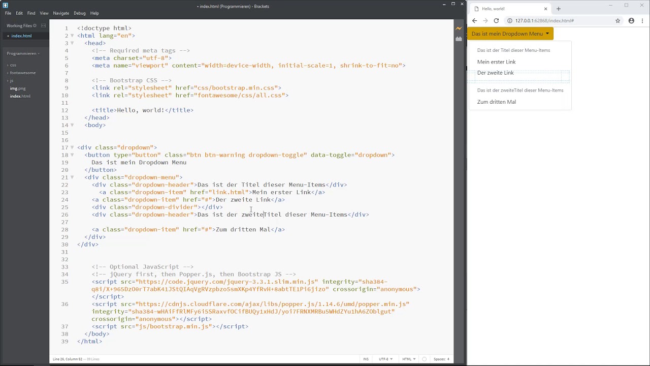 Bootstrap: 10. Dropdowns - YouTube