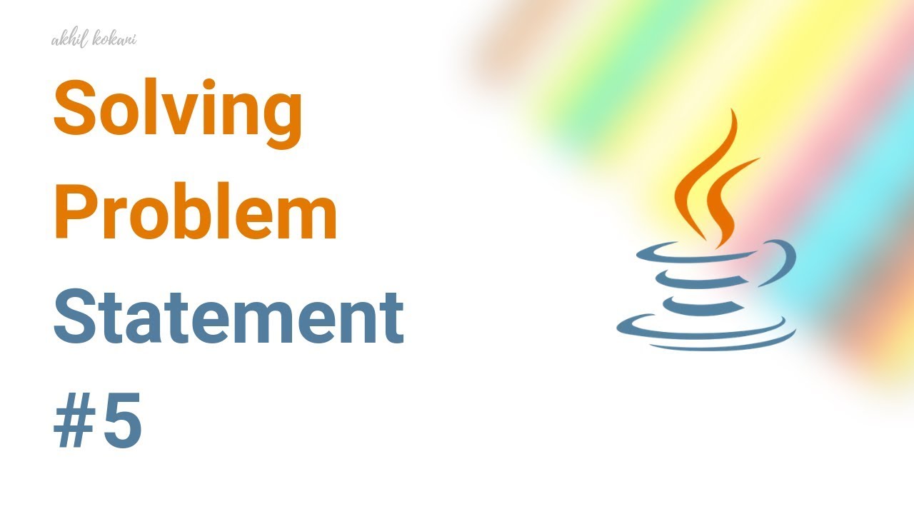 #5 - Problem Statement — Solving Problem Statements (by VTU) using Java - YouTube