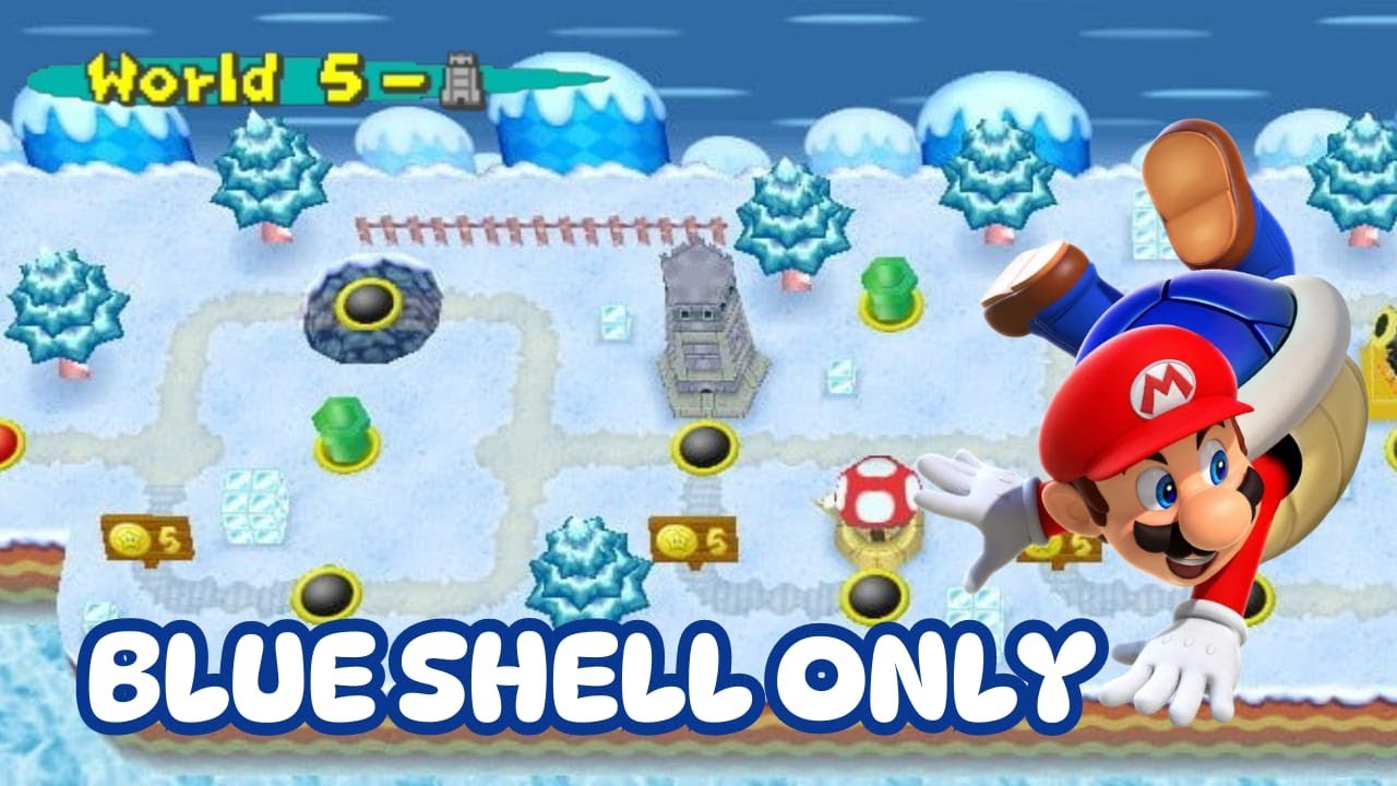 New Super Mario Bros - Blue Shell Only (5-T) - YouTube