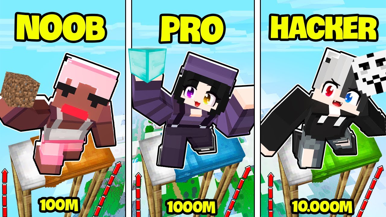 Noob Ruby thử Thách 24h XÂY GIƯỜNG 1000 TẦNG NOOB PRO VÀ HACKER Siêu An ...