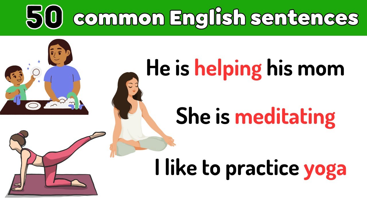 50 common English sentences | English sentences with picture | listen ...
